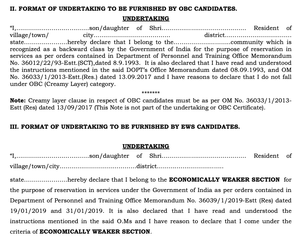  Official OBC Certificate For DAF Eligibility DAF Filling Creamy